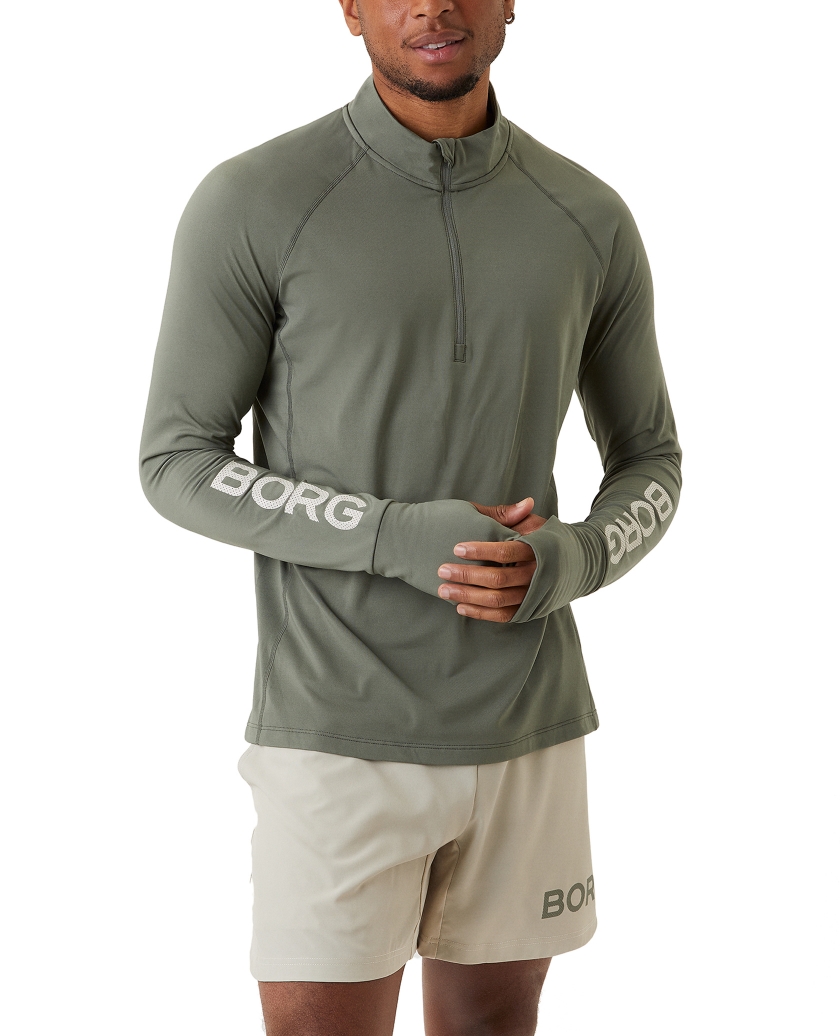 BORG MIDLAYER HALF ZIP CASTOR GREY M